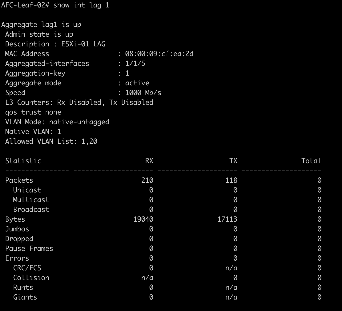 AFC Configuring a VSX LAG | networkrunt