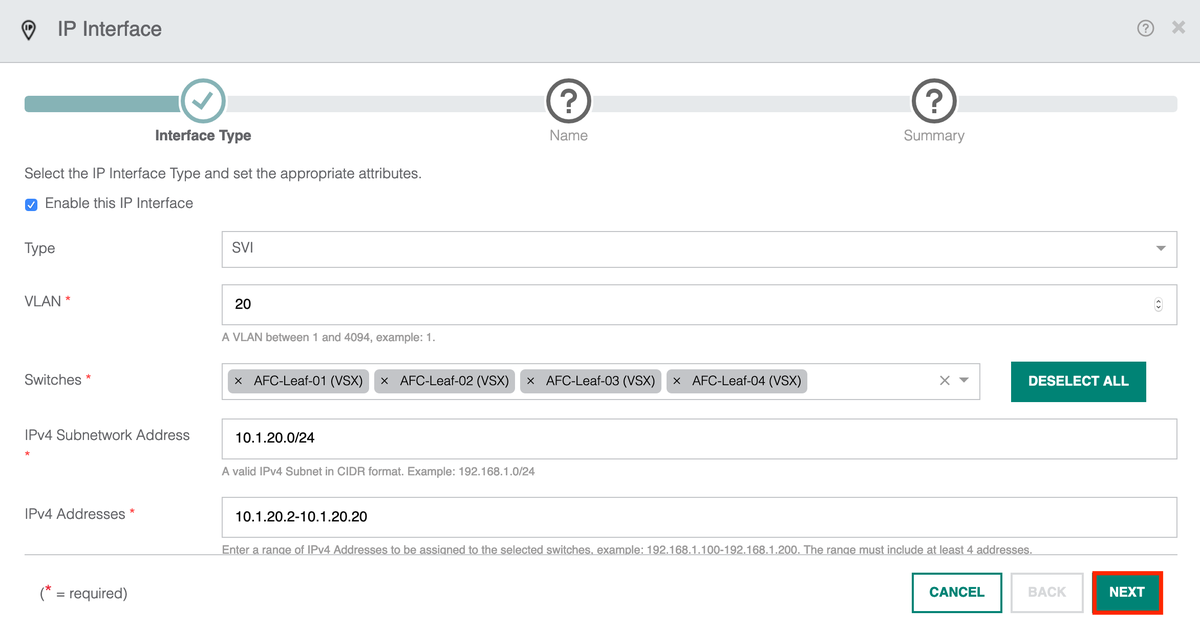 AFC Distributed Gateway SVI Configuration | networkrunt