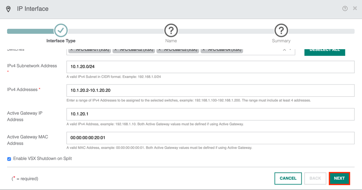 AFC Distributed Gateway SVI Configuration | networkrunt