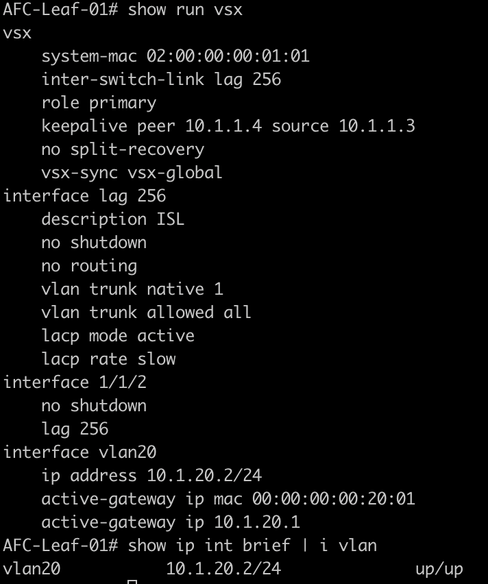 AFC Distributed Gateway SVI Configuration | networkrunt